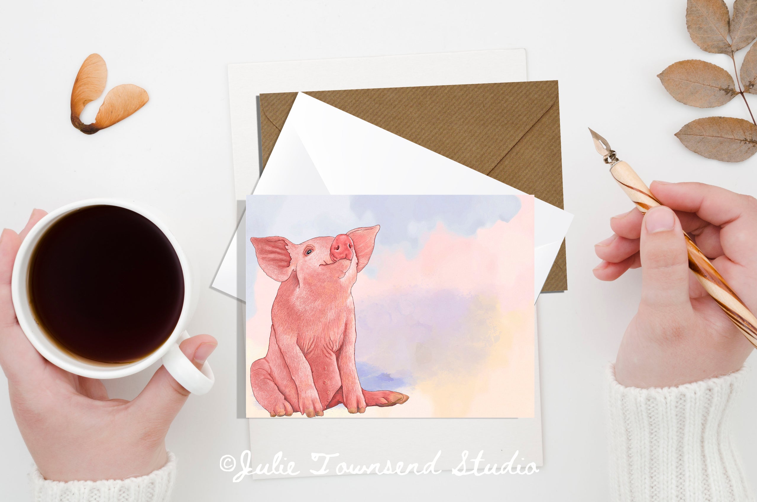 A Set of 10 Note Cards featuring this adorable chucky and a little ...