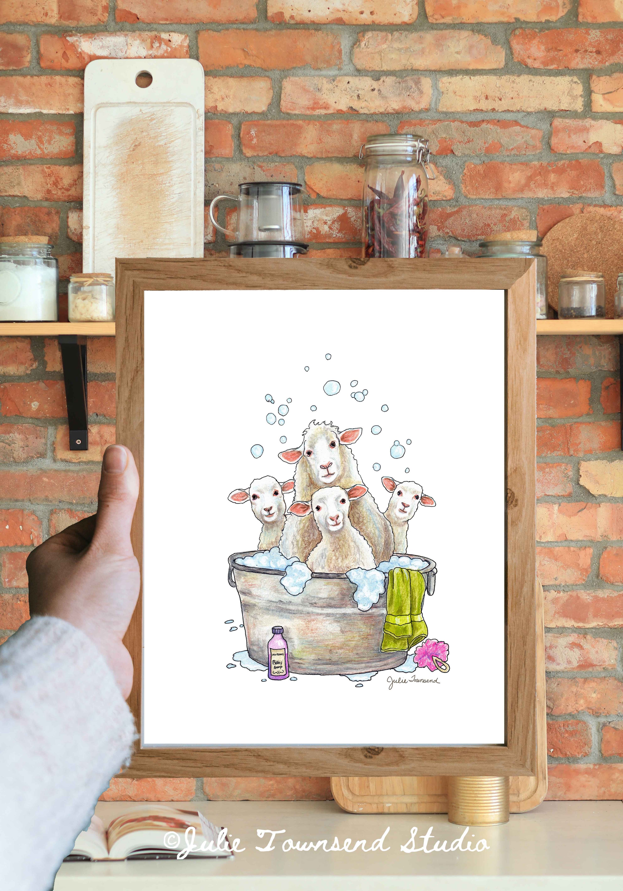 Baa Baa Bath Sheep is part of my washtub series of art - a vintage wash ...